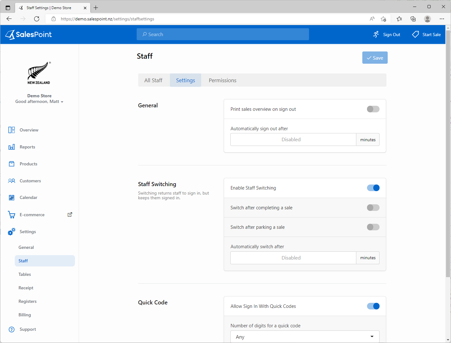 Staff | SalesPoint Get Started Guide